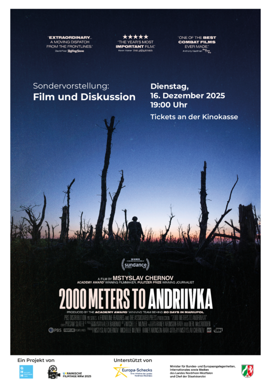 »2000 Meters to Andriivka« – Filmvorführung des neuen Films des ukrainischen Regisseurs und ...